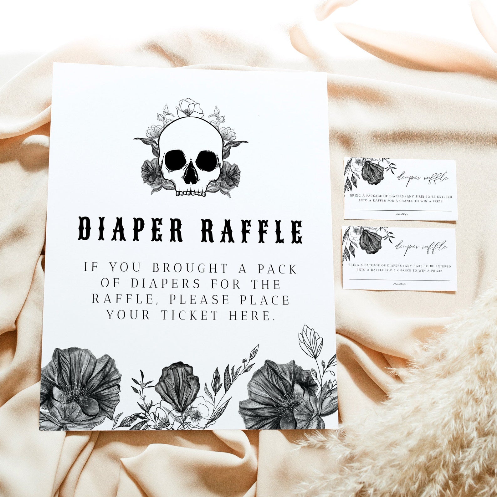 NOVA Diaper Raffle Baby Shower Game Printed or Instant Download | Skull ...